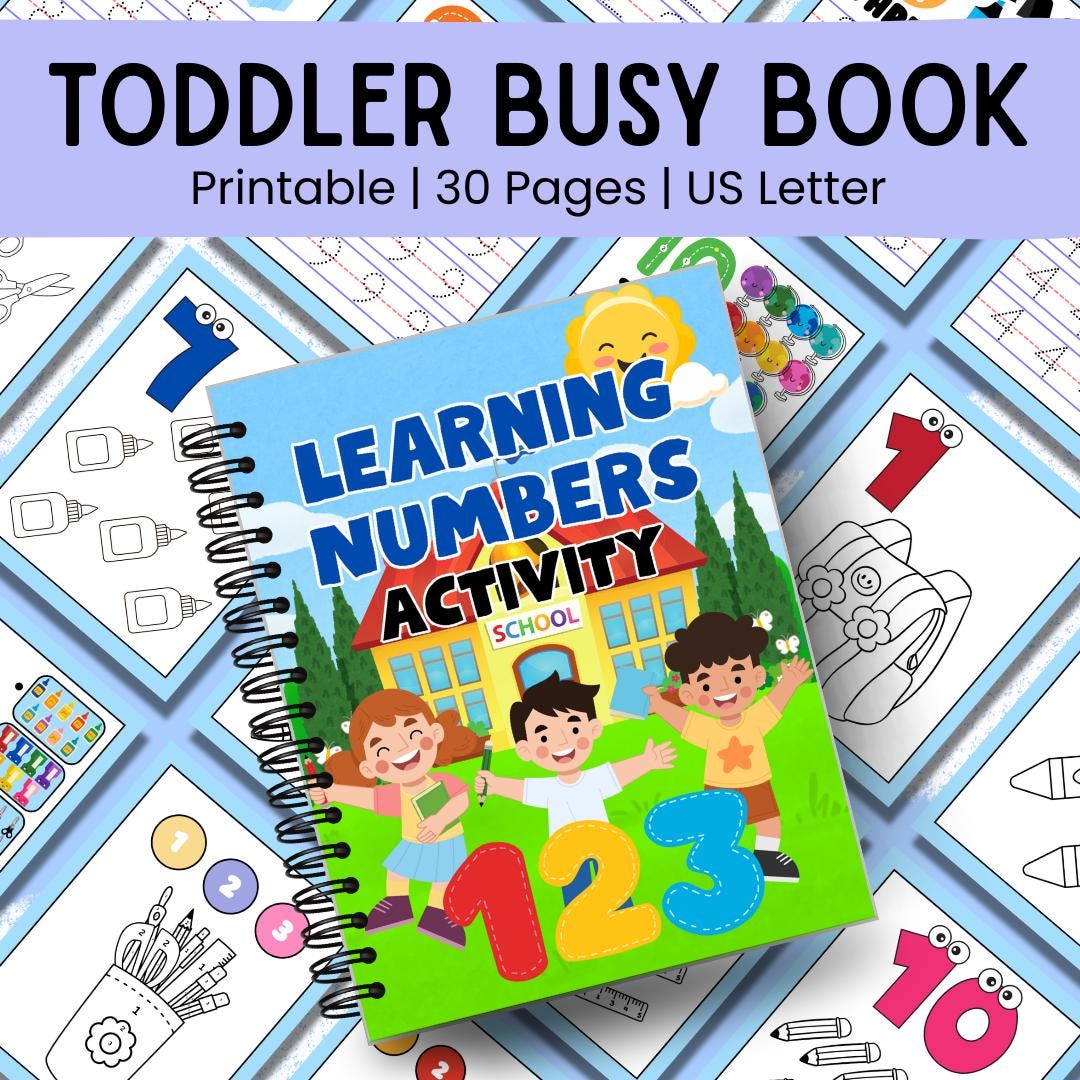 Learning Numbers Book – Printable Tracing, Counting and Coloring, Kids ...