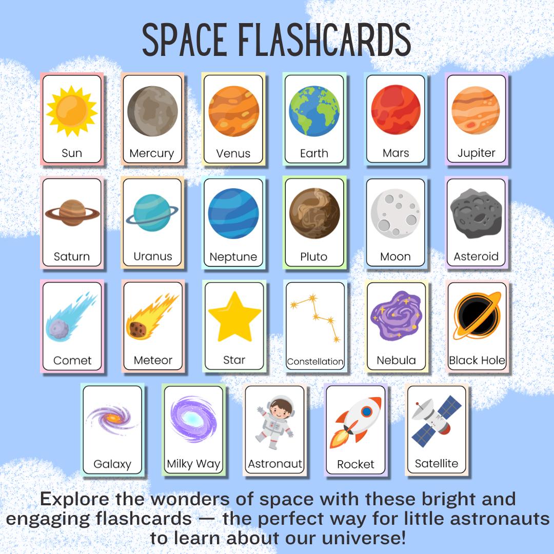 Space Flashcards: Solar System Learning for Toddlers – Printable ...