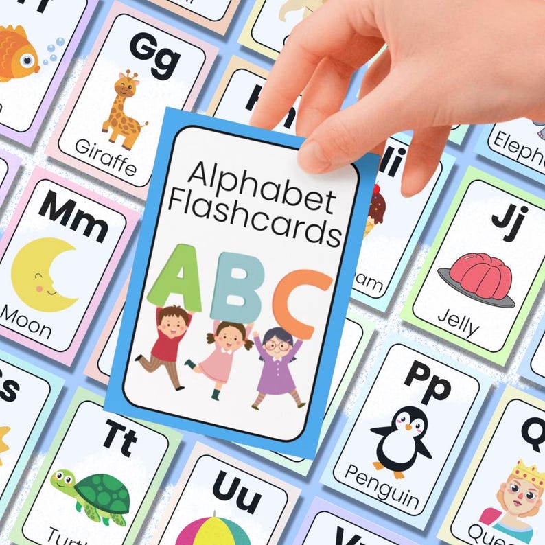 Alphabet Flashcards for Kids – Printable ABC Learning Cards, Digital ...