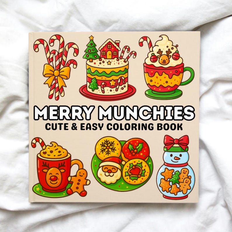 Cozy Christmas Coloring Book, Christmas Food Coloring Pages, Cozy ...