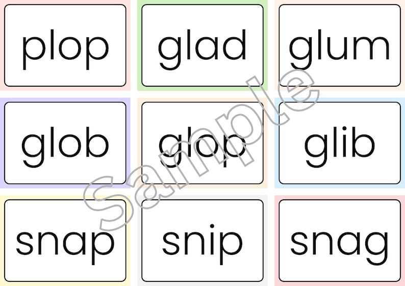 CCVC & CVCC Word Flashcards | Phonics Flashcards | Kindergarten Reading ...