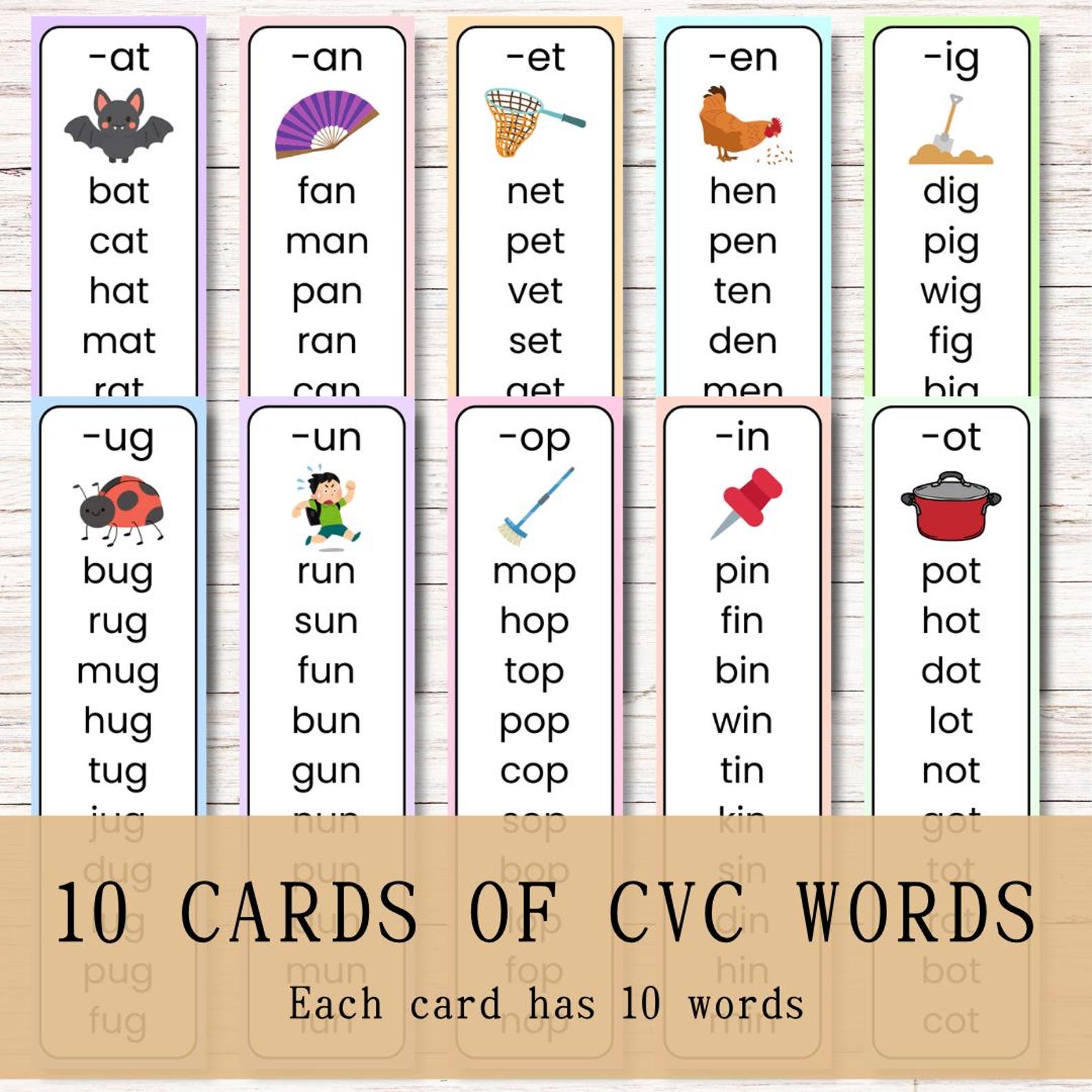 Printable Phonics Flashcards for Kids – Cvc, Ccvc and Cvcc Words ...