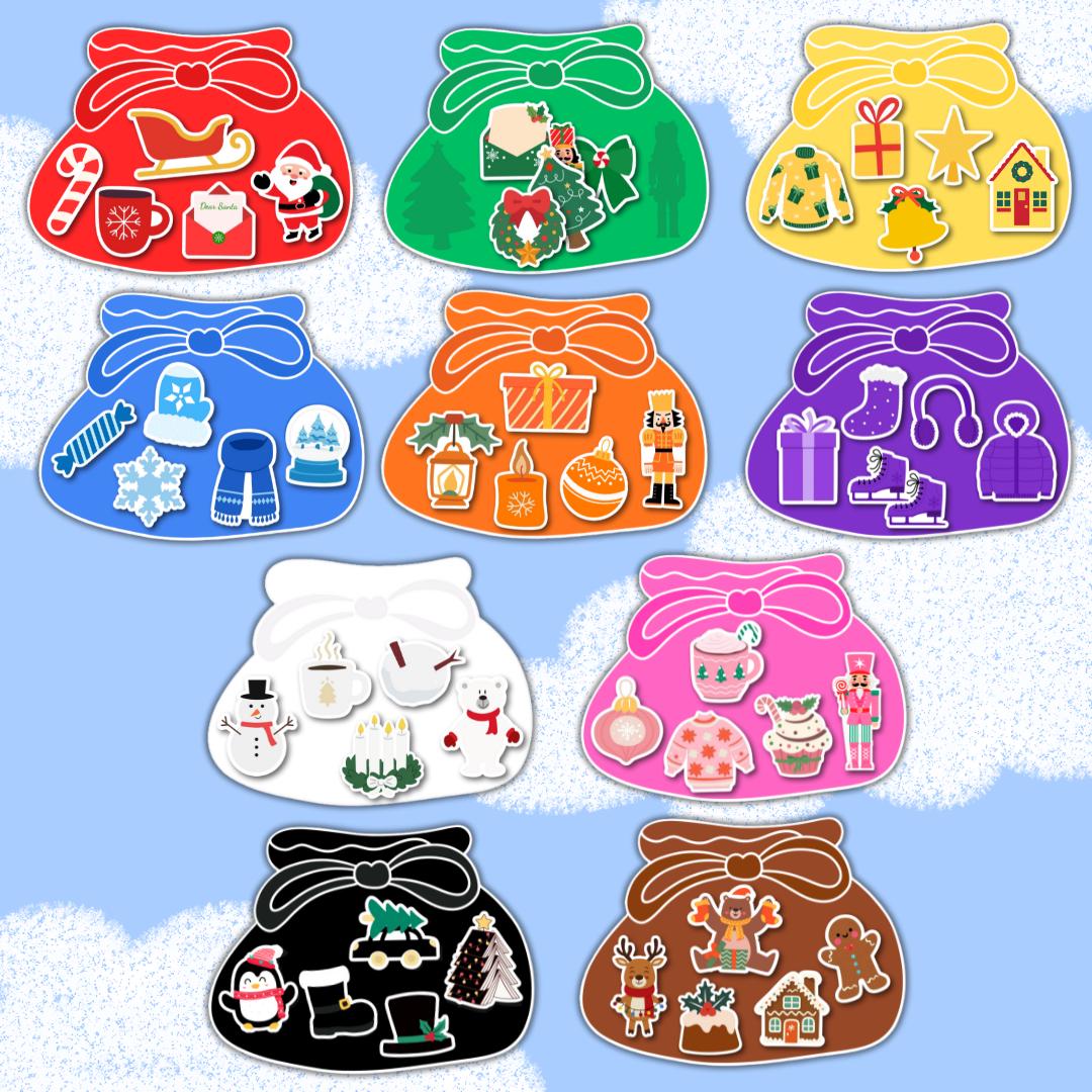 Christmas Color Matching Activity for Kids, Montessori Materials ...