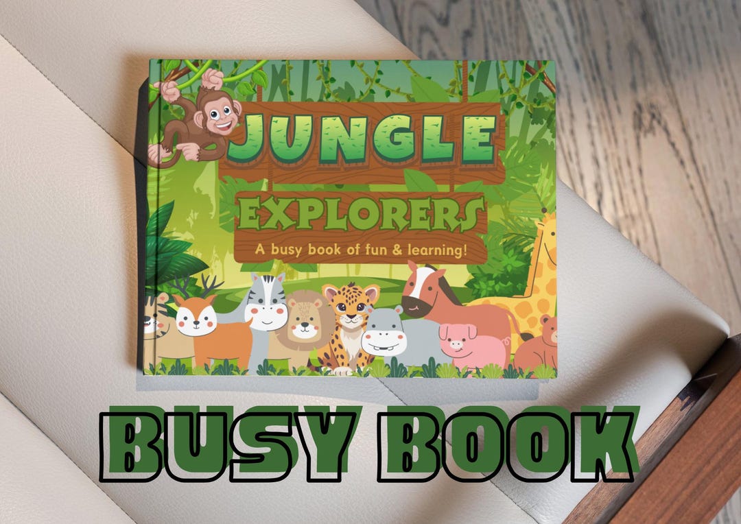 Jungle Explorers Busy Book | Printable & Editable in Canva | Preschool ...