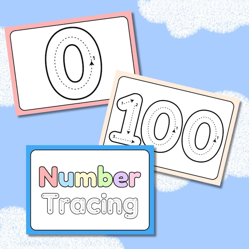 Number Tracing Cards | Number Tracing Flashcards | Number Tracing ...