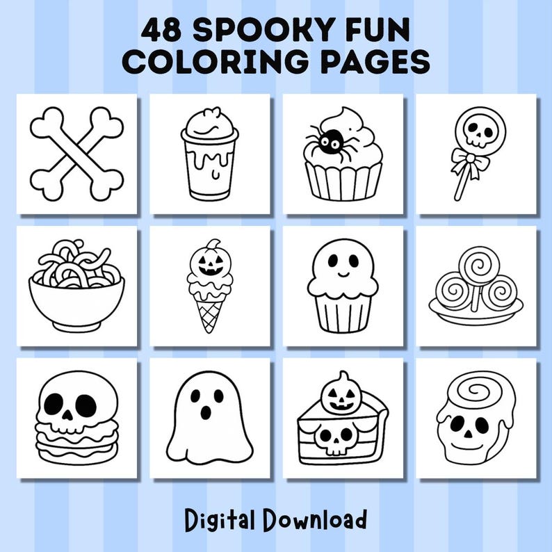 Spooky Fun Coloring Book – Simple Halloween Coloring Pages, Printable ...