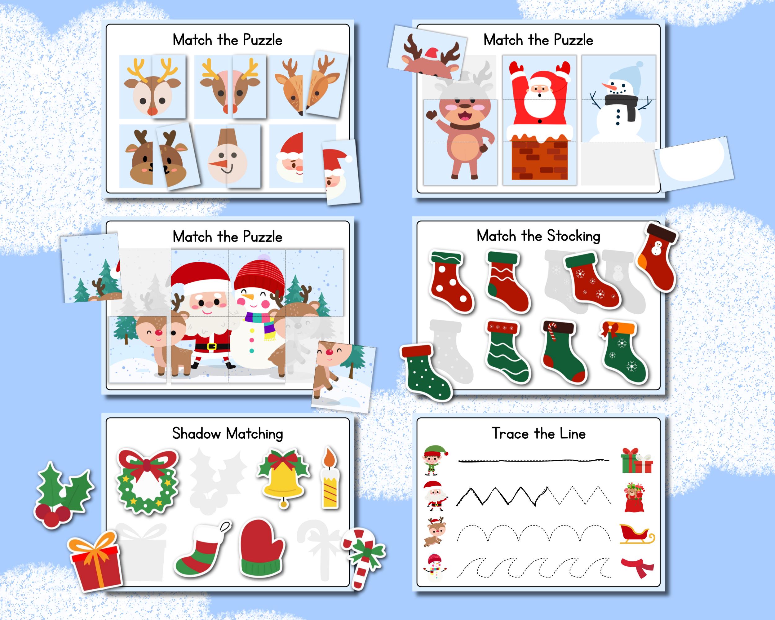 Christmas Busy Book Printable, Toddler Learning Binder, Preschool ...