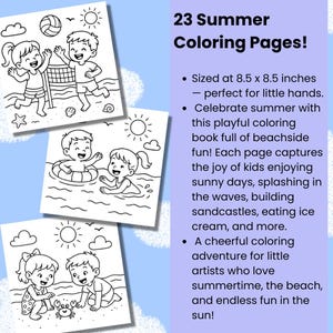 Summer Coloring Book – Printable Kids Coloring Pages of Beach Fun ...