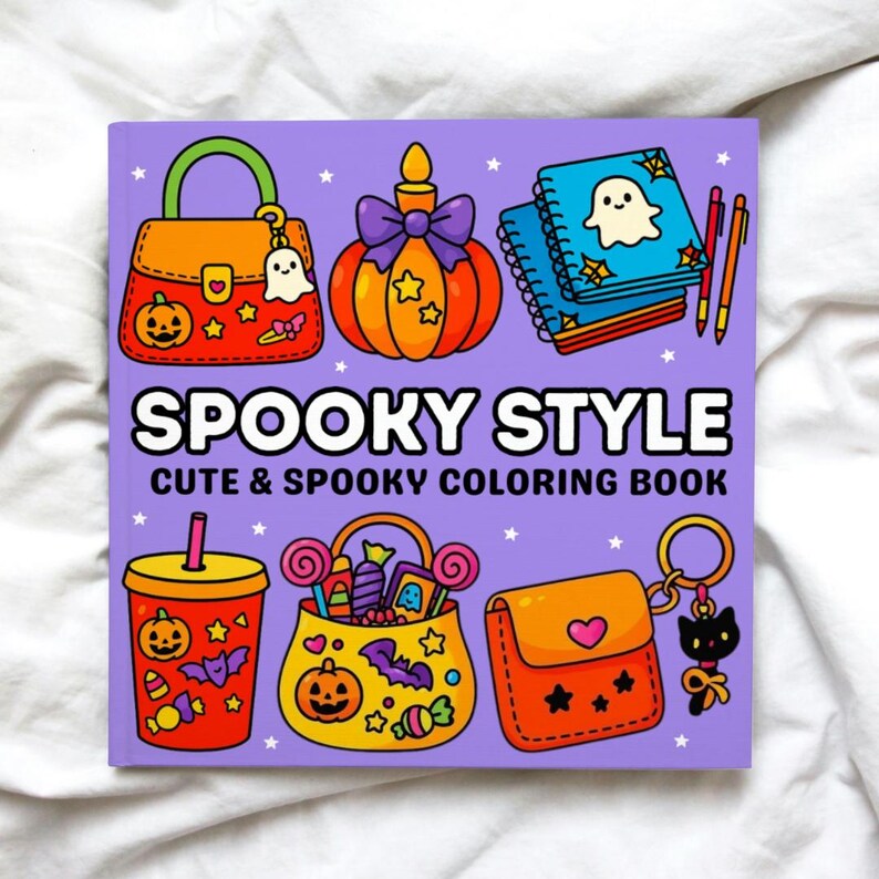Spooky Style Coloring Book, Cute Halloween Aesthetic Coloring Pages ...