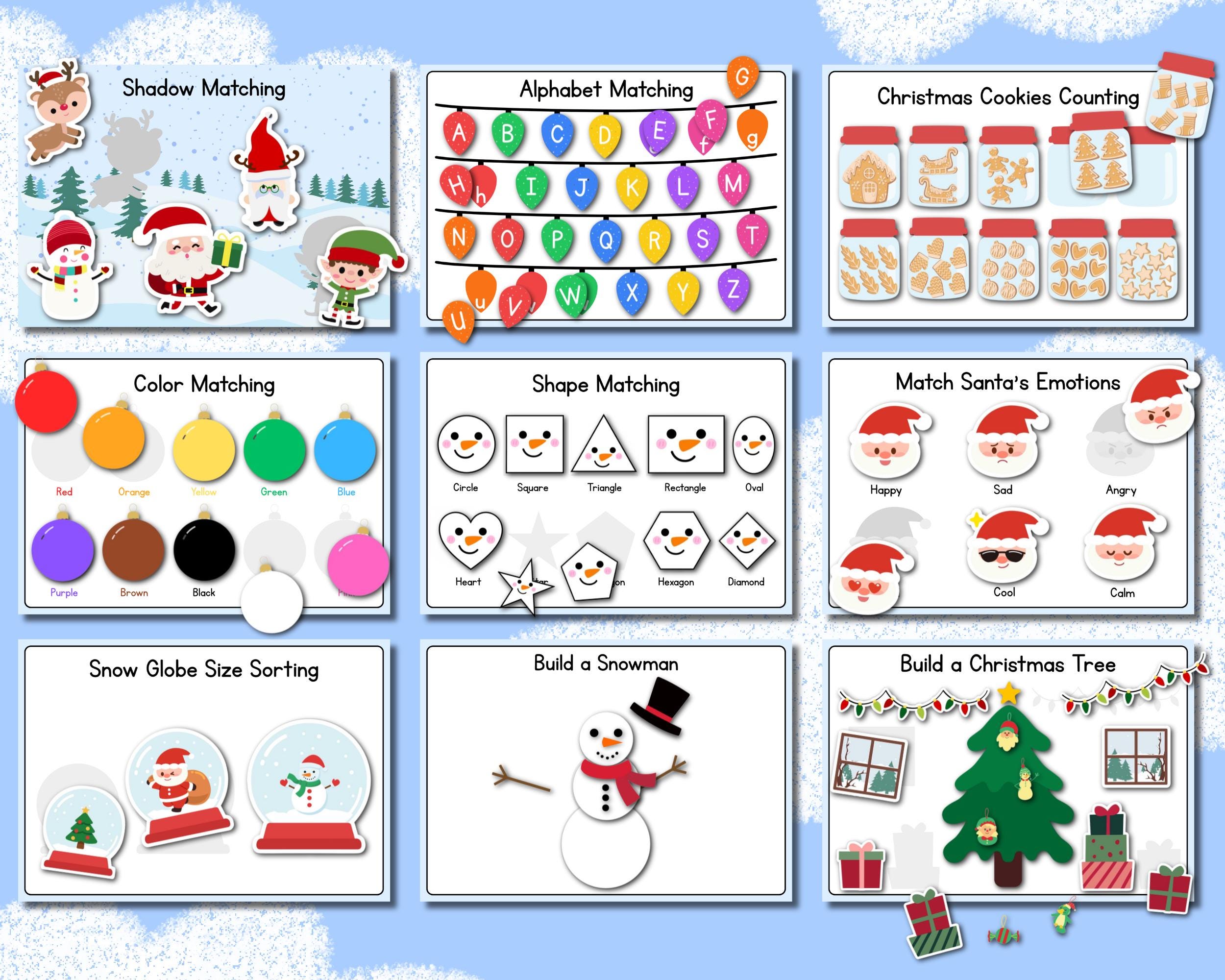 Christmas Busy Book Printable, Toddler Learning Binder, Preschool ...