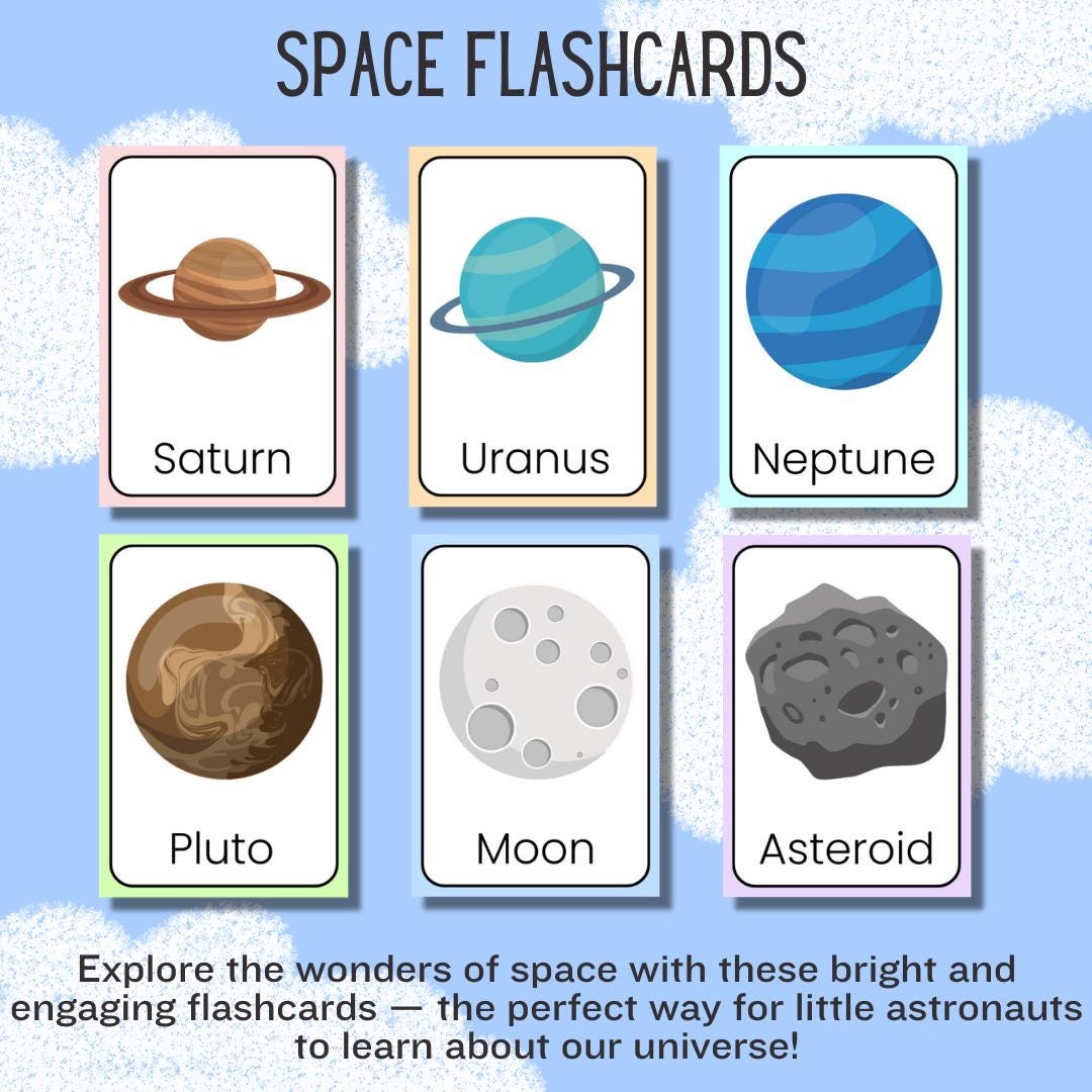 Space Flashcards: Solar System Learning for Toddlers – Printable ...
