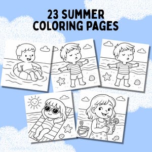 Summer Coloring Book – Printable Kids Coloring Pages of Beach Fun ...