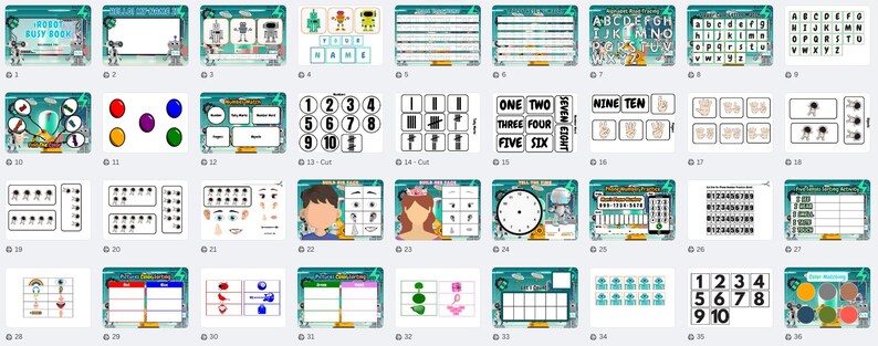 Irobot Theme Busy Book | Busy Book for Kids | Robot Busy Book ...