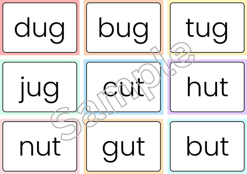CVC Word Flashcards – Printable Phonics Learning Cards, Digital ...