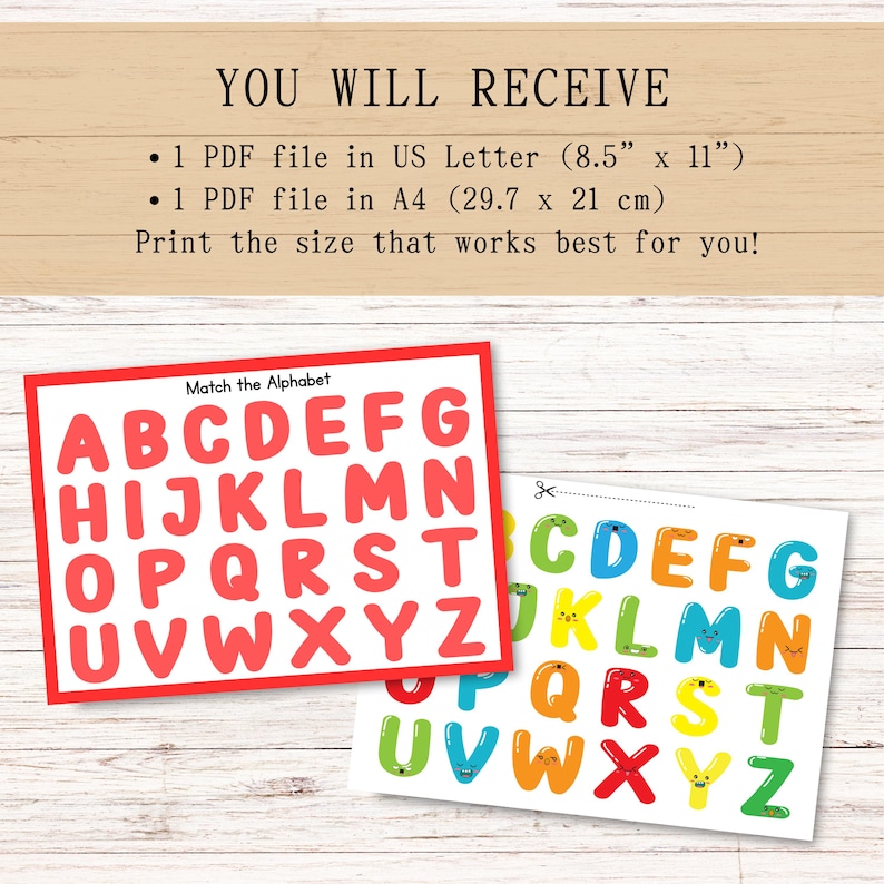 ABC Letter Matching Game Printable, Alphabet Activity for Kids ...