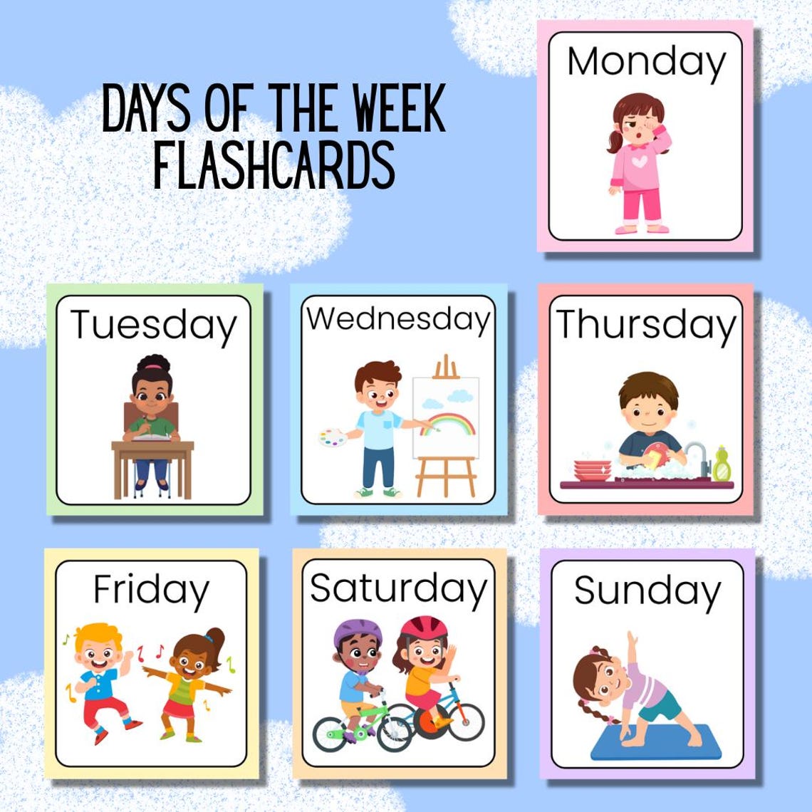 Flashcards Bundle for Kids – Months, Weeks, Weather & Seasons ...