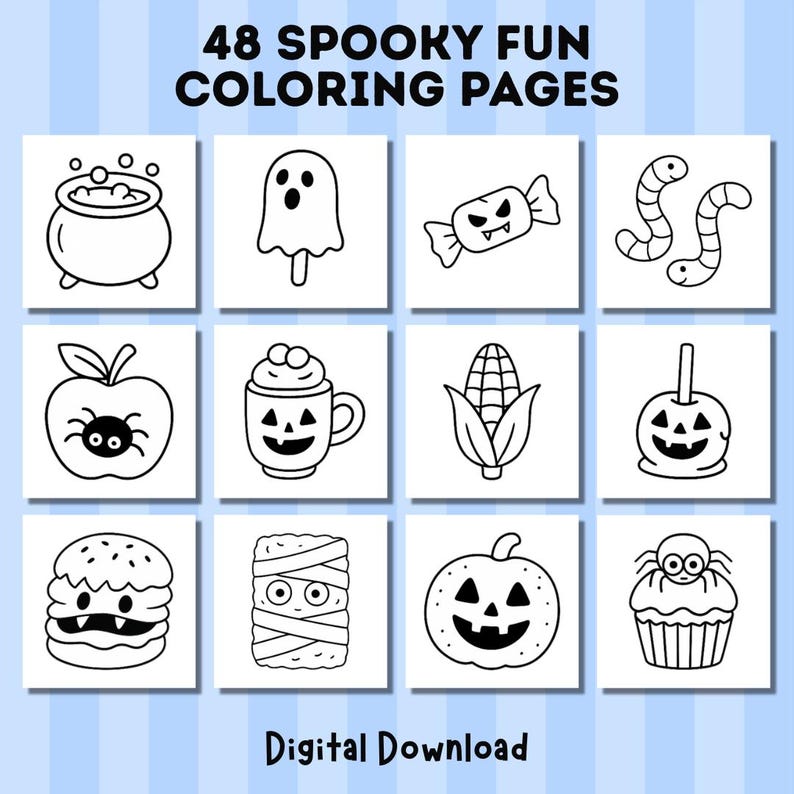 Spooky Fun Coloring Book – Simple Halloween Coloring Pages, Printable ...