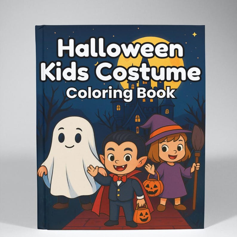Halloween Kids Costume Coloring Book – Kids Halloween Characters & Cute ...
