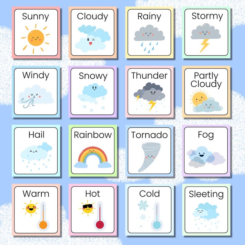 Flashcards Bundle for Kids – Months, Weeks, Weather & Seasons ...