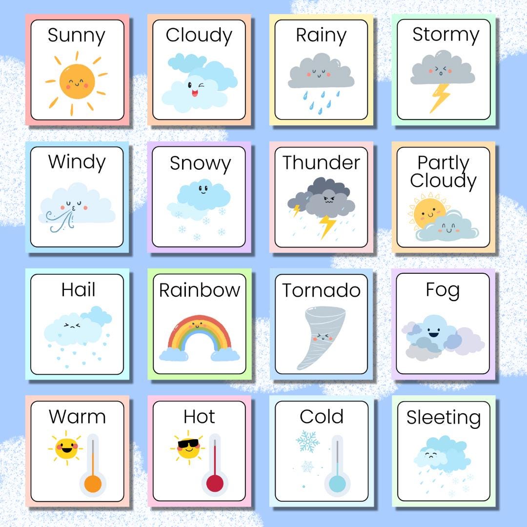 Flashcards Bundle for Kids – Months, Weeks, Weather & Seasons ...