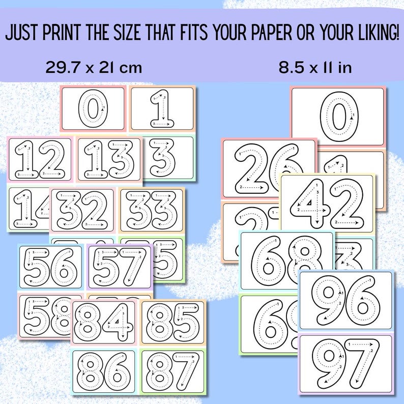 Number Tracing Cards | Number Tracing Flashcards | Number Tracing ...