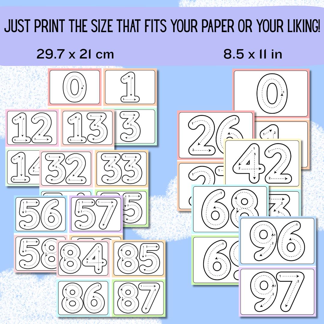 Number Tracing Cards | Number Tracing Flashcards | Number Tracing ...