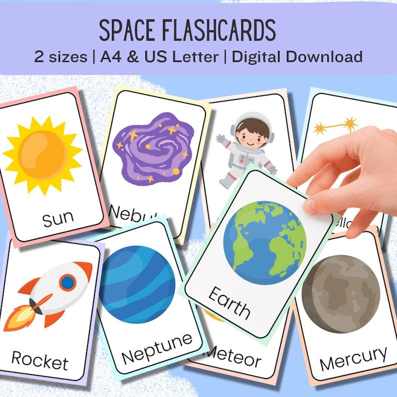 Space Flashcards: Solar System Learning for Toddlers – Printable ...