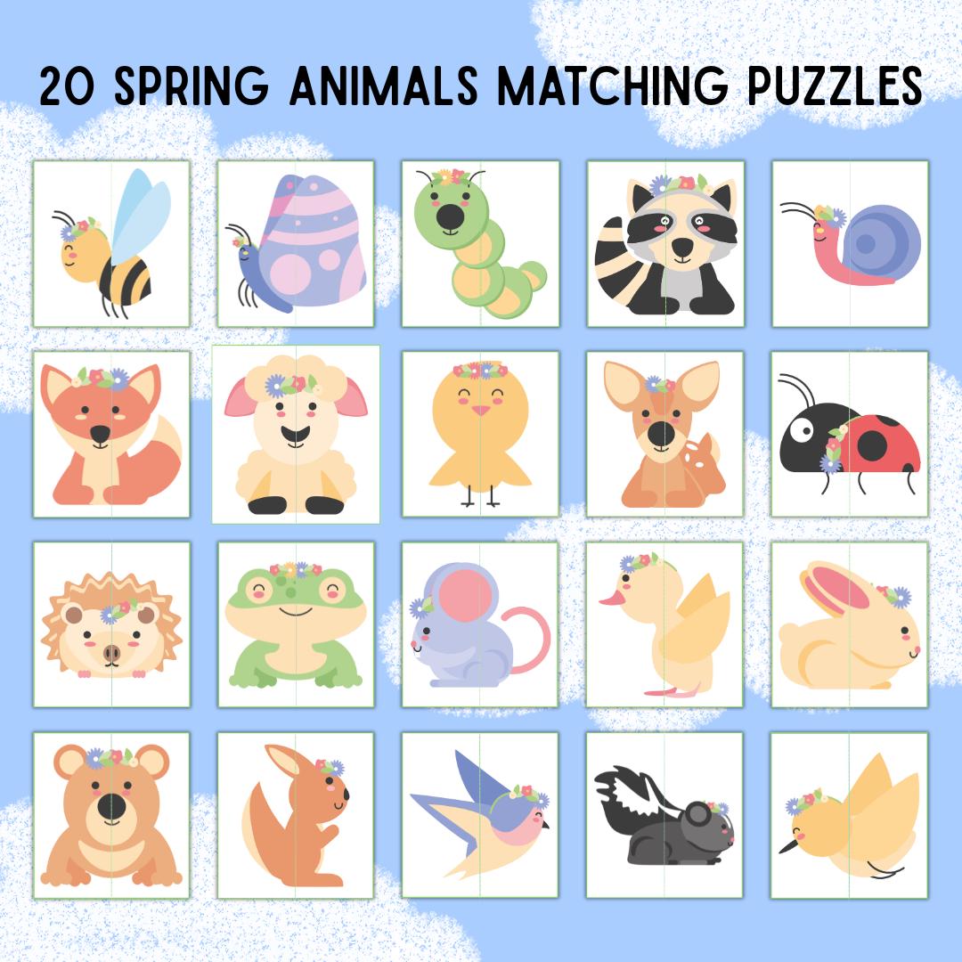 Spring Matching Game, Spring Printable Games, Spring Puzzles for Kids ...