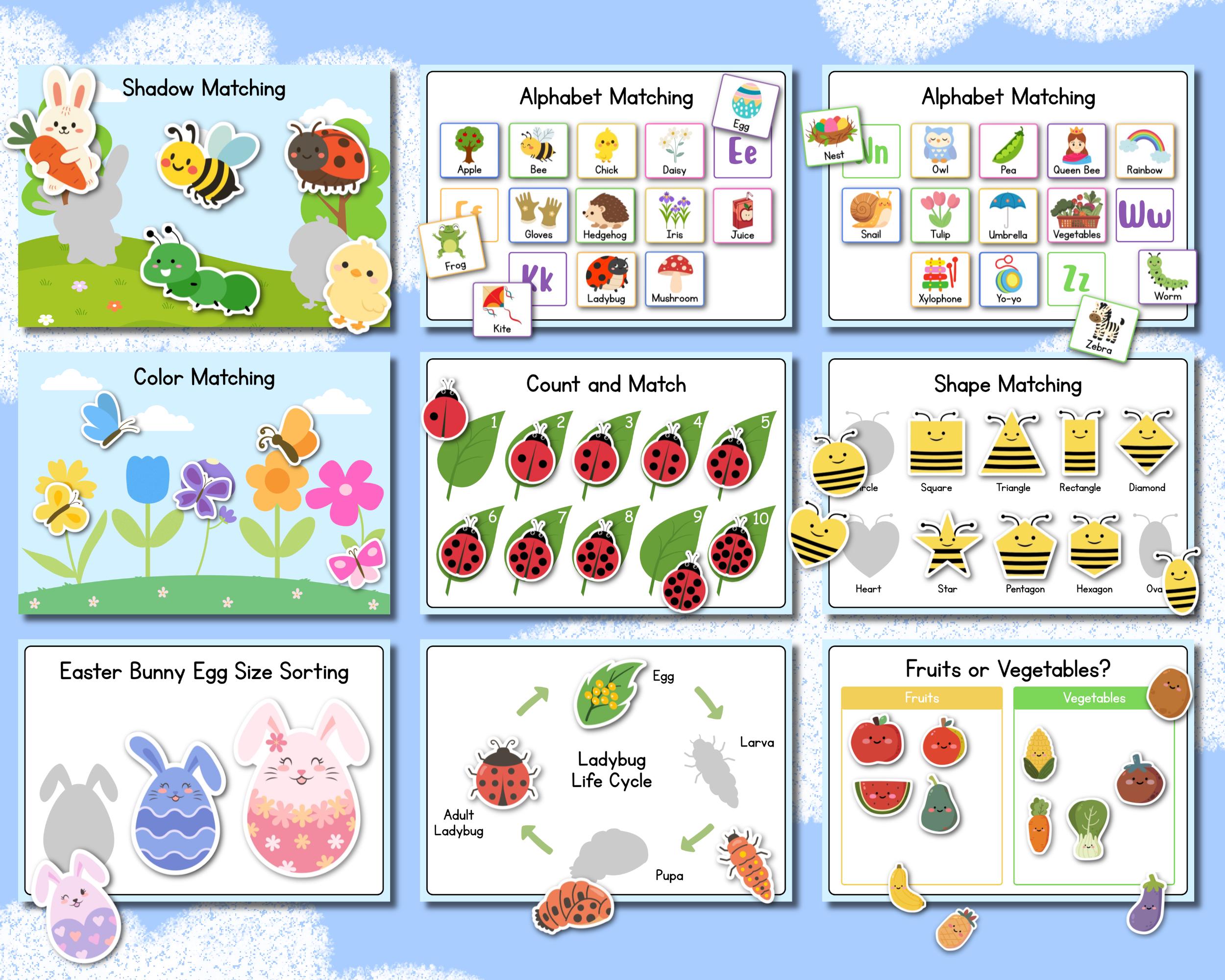 Spring Busy Book, Toddler Learning Binder, Spring Activity Printables ...