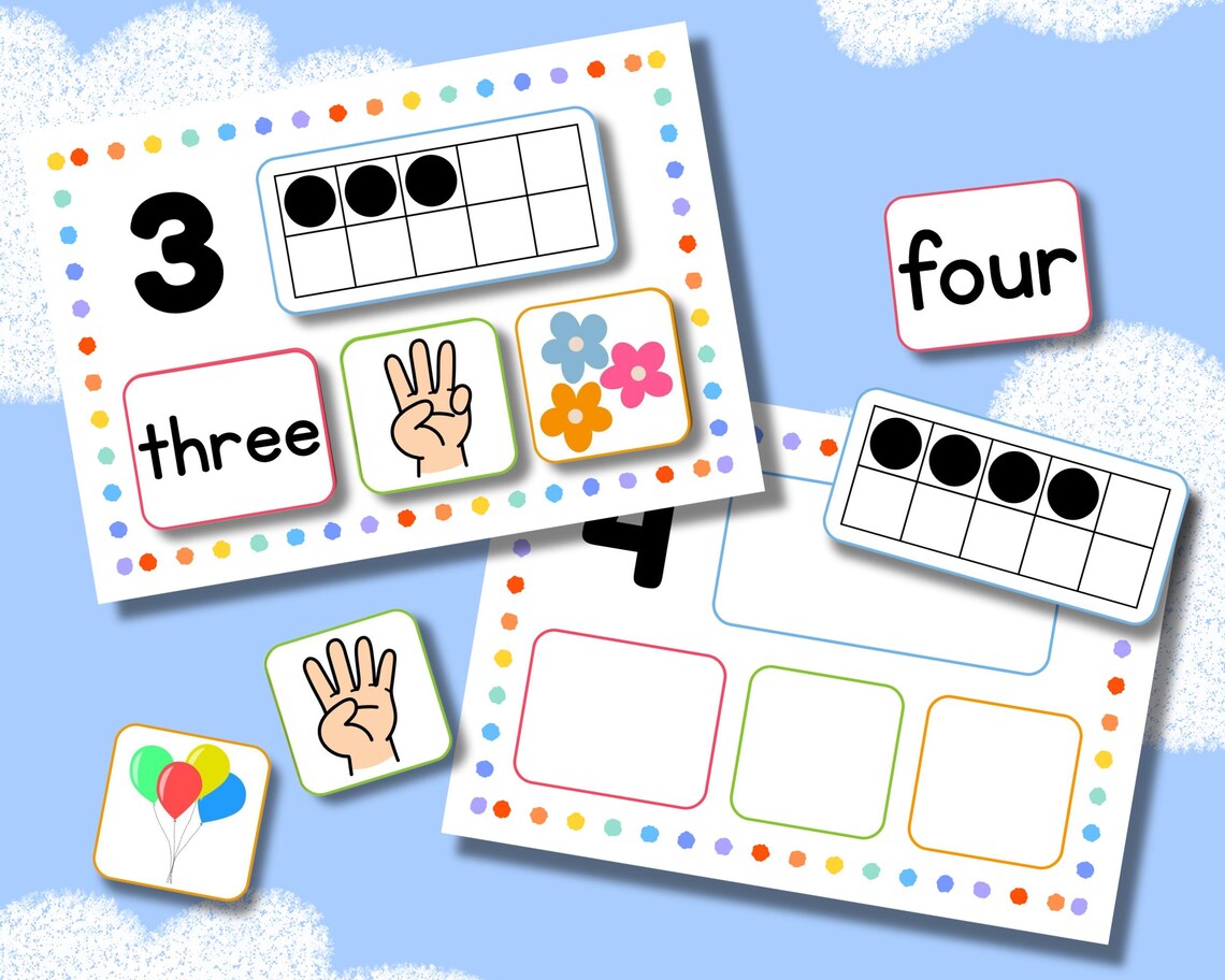 Number Matching Busy Book, Printable Matching Activity Preschool ...