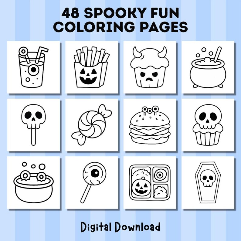 Spooky Fun Coloring Book – Simple Halloween Coloring Pages, Printable ...