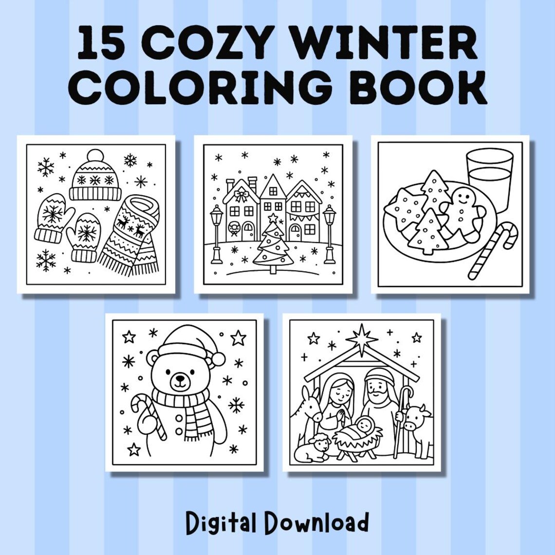 Cozy Winter Coloring Book – Relaxing Winter Illustrations, Relaxing ...