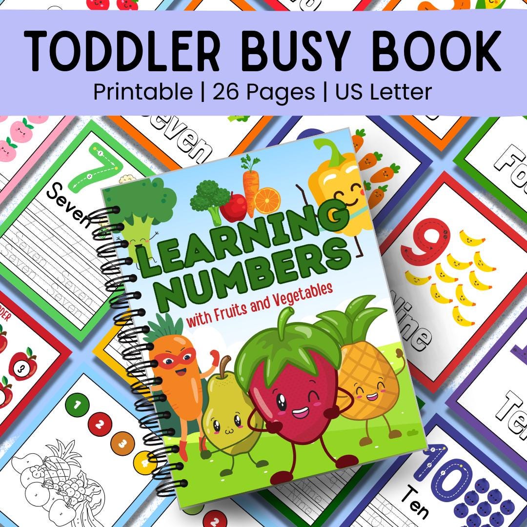 Learning Numbers Book – Printable Tracing, Counting and Coloring, Kids ...