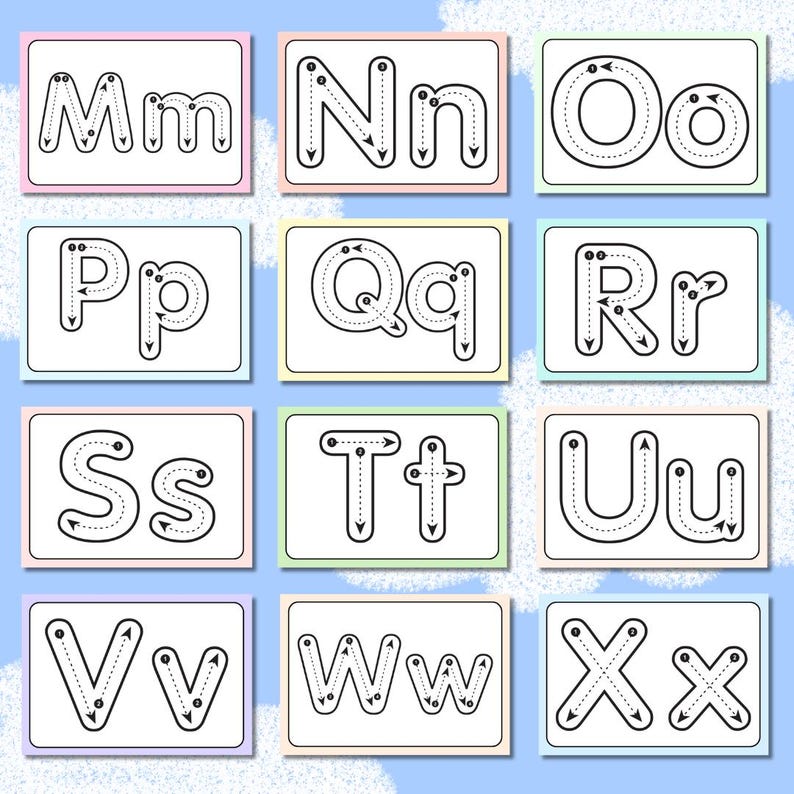 Alphabet Tracing Cards | Alphabet Tracing Flashcards | Letter Tracing ...