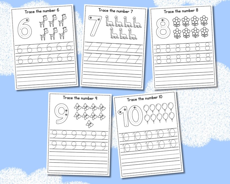Number Worksheet Printable, Numbers 1-20 Trace, Learning Numbers, Kids ...