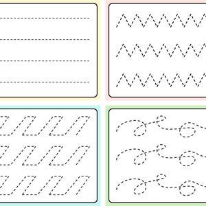 Preschool Line Tracing Cards, Kindergarten Tracing Practice, 30 ...