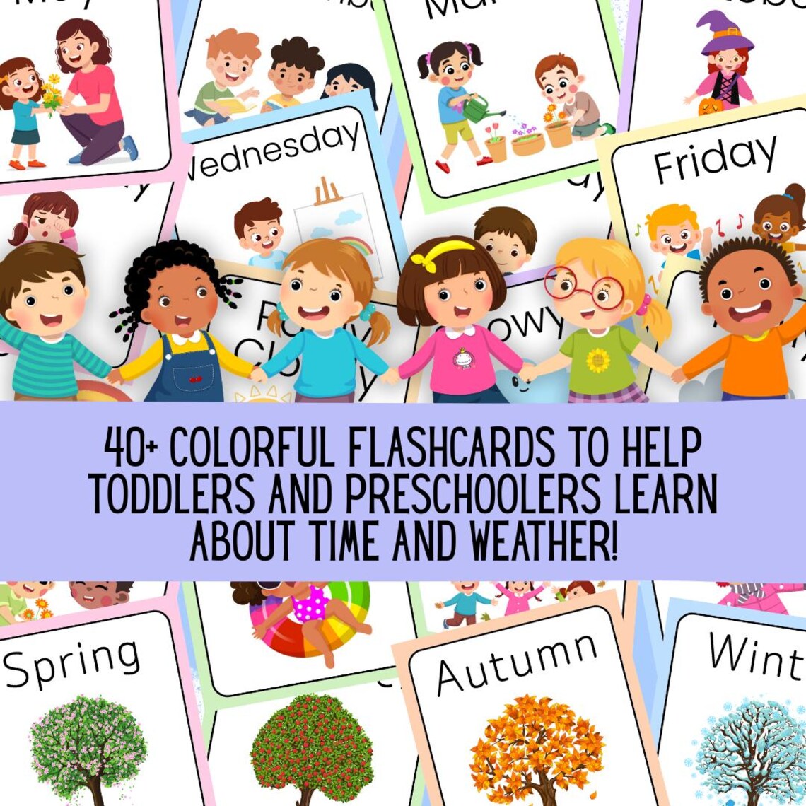 Flashcards Bundle for Kids – Months, Weeks, Weather & Seasons ...