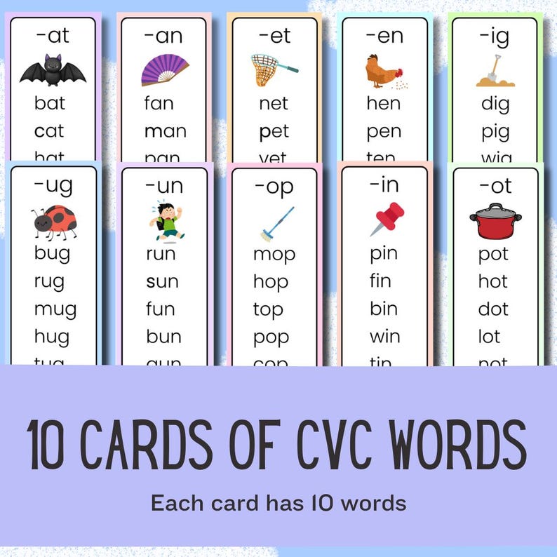 Printable Phonics Flashcards for Kids – Cvc, Ccvc and Cvcc Words ...