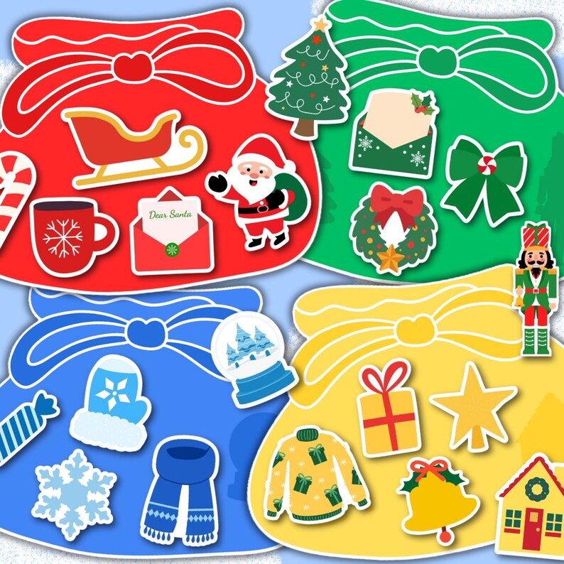 Christmas Color Matching Activity for Kids, Montessori Materials ...