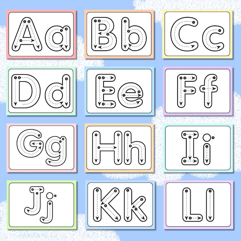 Alphabet Tracing Cards | Alphabet Tracing Flashcards | Letter Tracing ...