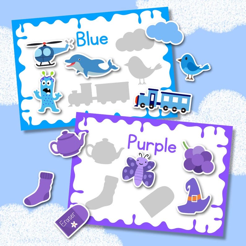 Color Matching Busy Book, Printable Matching Activity Preschool ...
