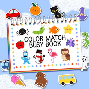 Color Matching Busy Book, Printable Matching Activity Preschool ...