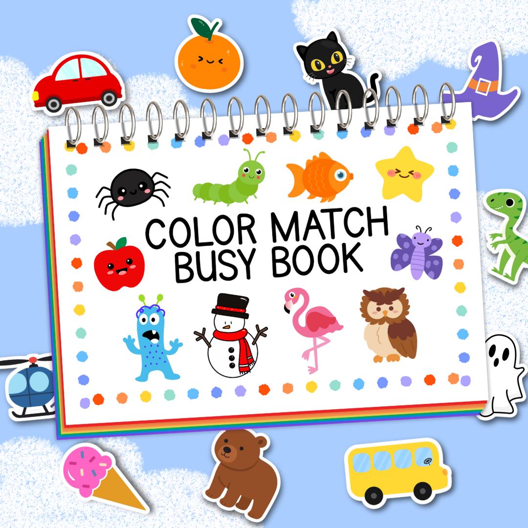 Color Matching Busy Book, Printable Matching Activity Preschool ...