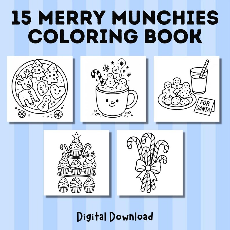 Cozy Christmas Coloring Book, Christmas Food Coloring Pages, Cozy ...