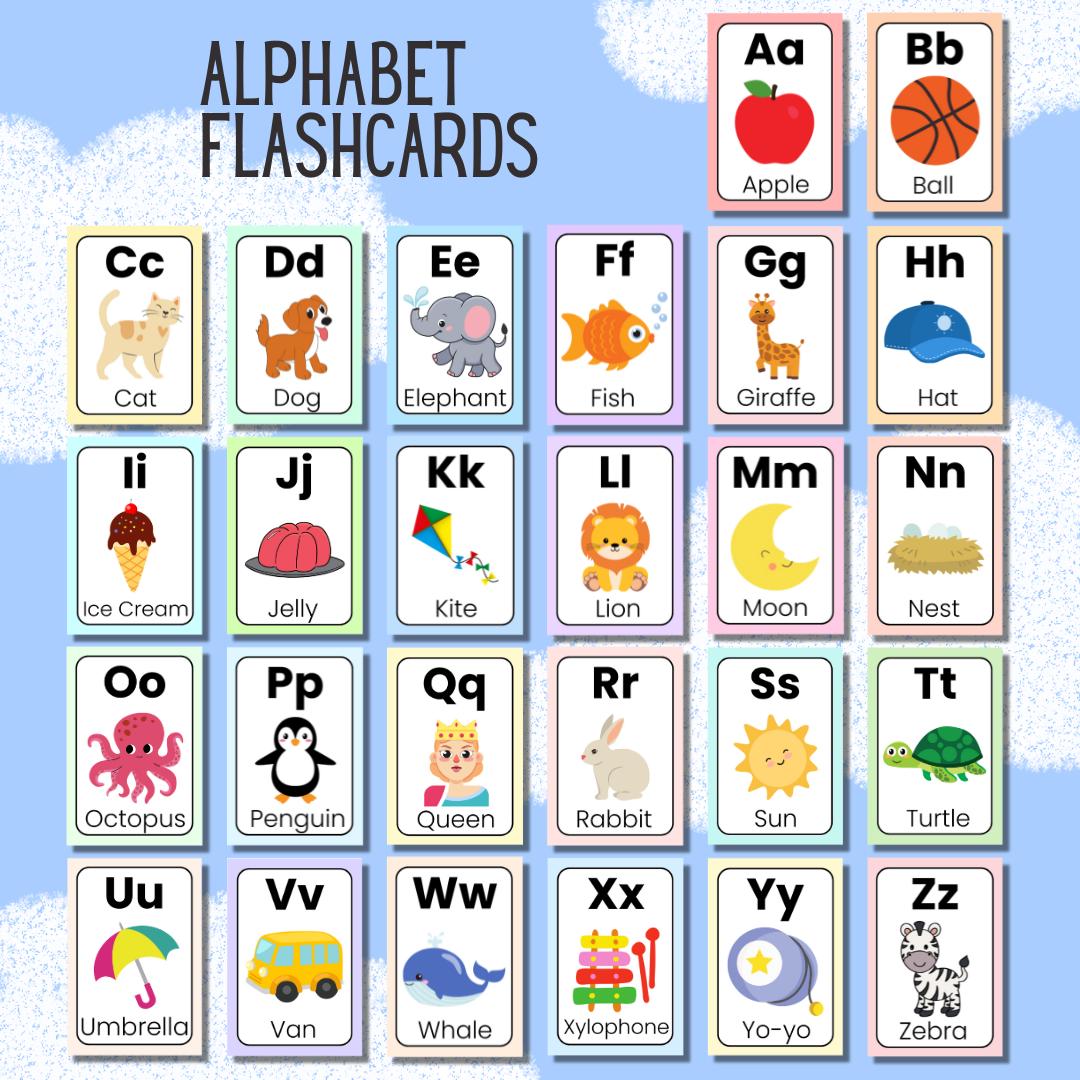 Alphabet Flashcards for Kids – Printable ABC Learning Cards, Digital ...