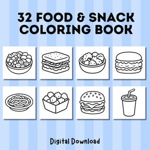 Food and Snack: Bold & Easy Coloring Book | Simple Coloring Pages ...