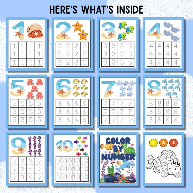 Learning Numbers Book – Printable Tracing, Counting and Coloring, Kids ...