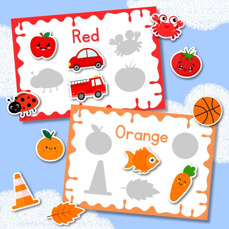 Color Matching Busy Book, Printable Matching Activity Preschool ...
