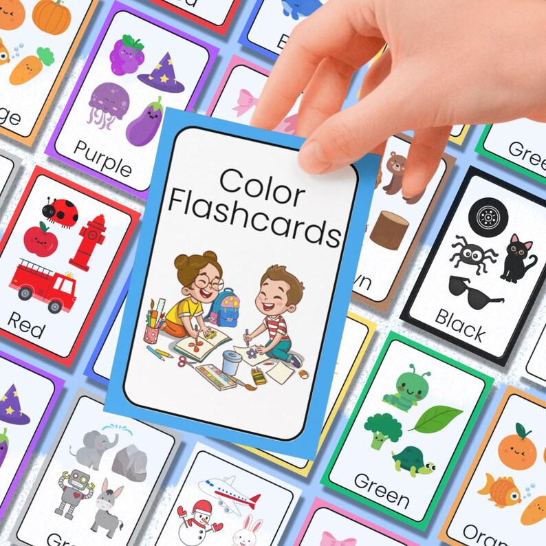 Colors Flashcards for Kids – Printable Learning Cards, Preschool ...