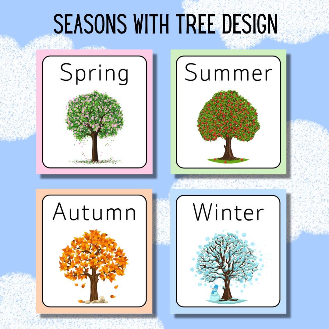 Flashcards Bundle for Kids – Months, Weeks, Weather & Seasons ...